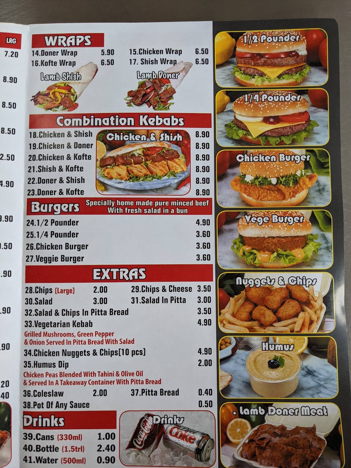 Menu at Babas Kebab House fast food, Norwich