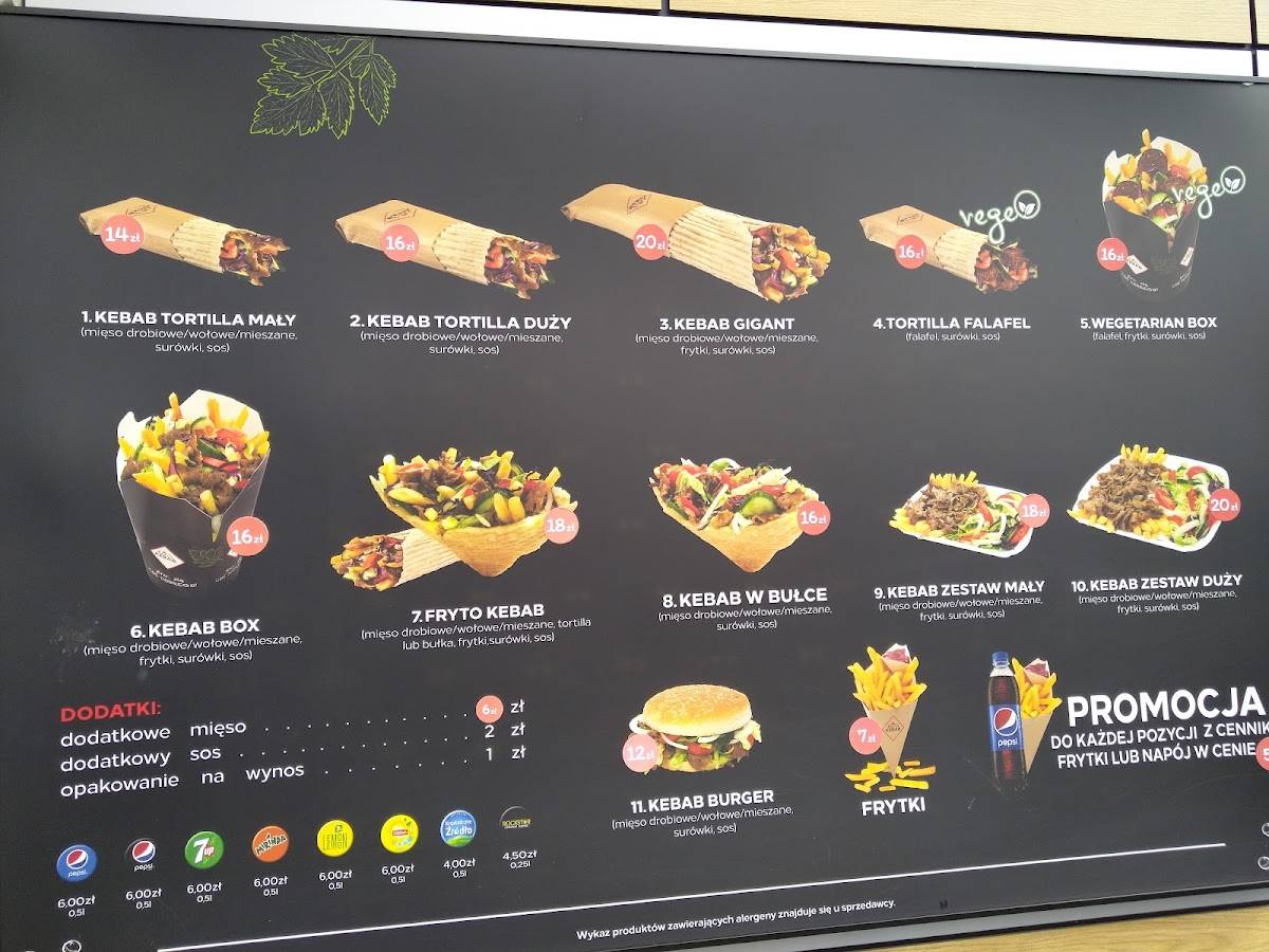 Menu at Bafra Kebab Szczecin Niebuszewo restaurant, Szczecin