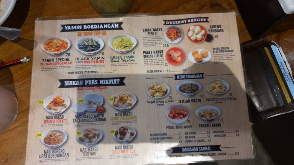 Carta del restaurante Bakso Boedjangan Cibubur, Depok, Jl. Alternatif ...