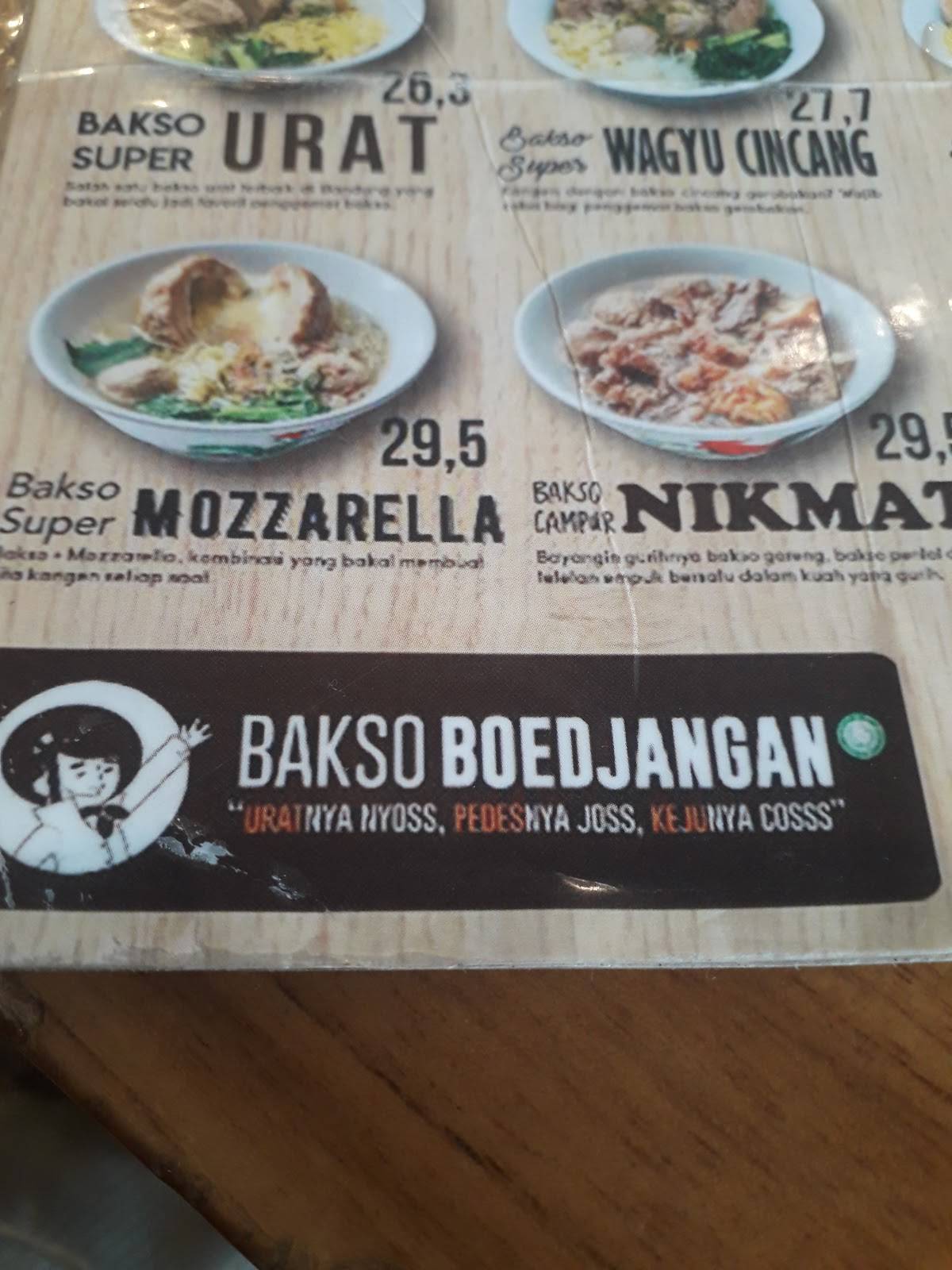 Carta del restaurante Bakso Boedjangan Cibubur, Depok, Jl. Alternatif ...