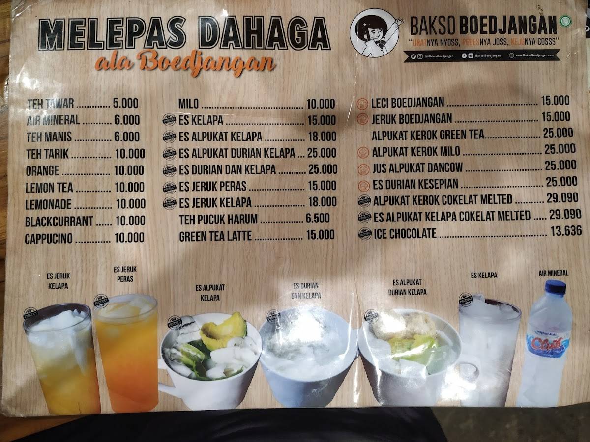 Carta del restaurante Bakso Boedjangan Cibubur, Depok, Jl. Alternatif ...