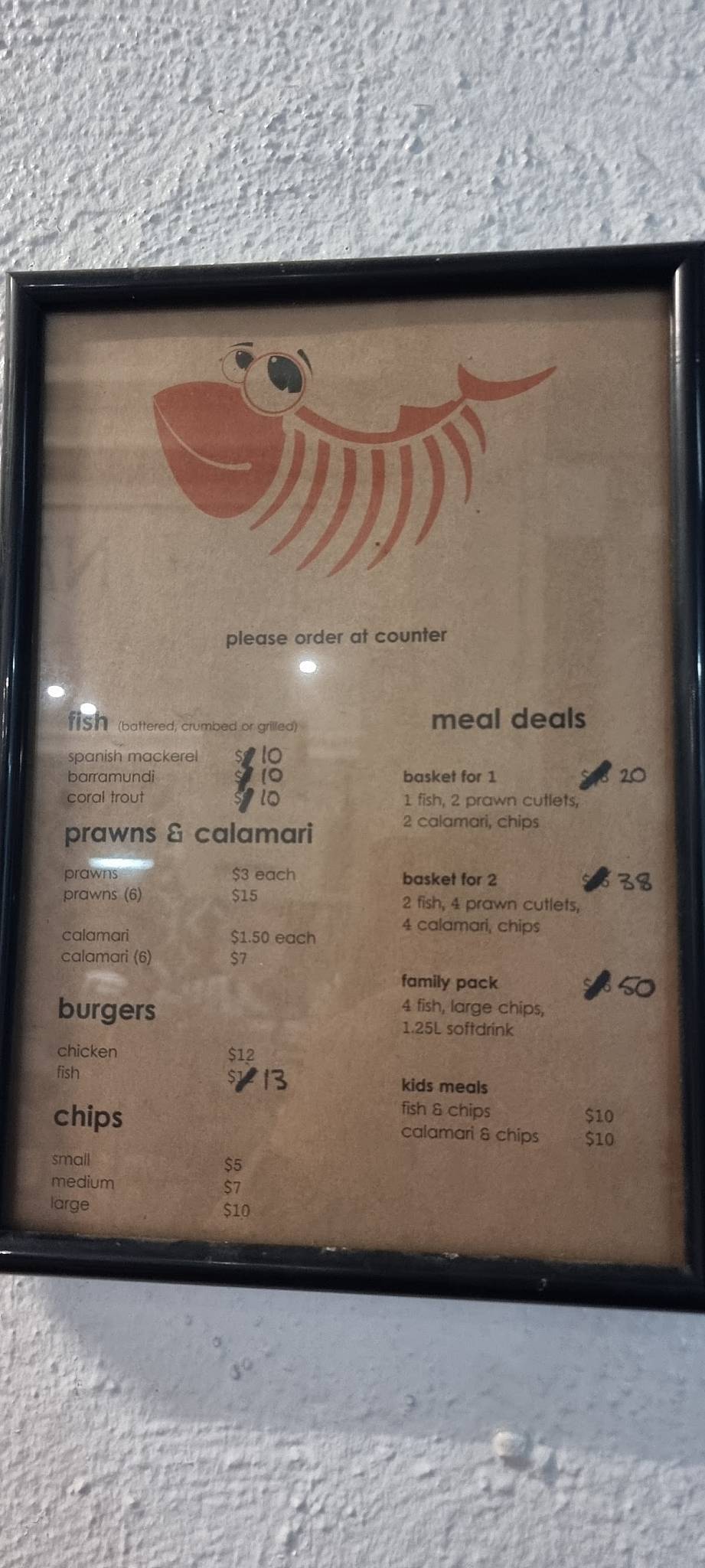 Menu at Balaclava Fish restaurant, Earlville