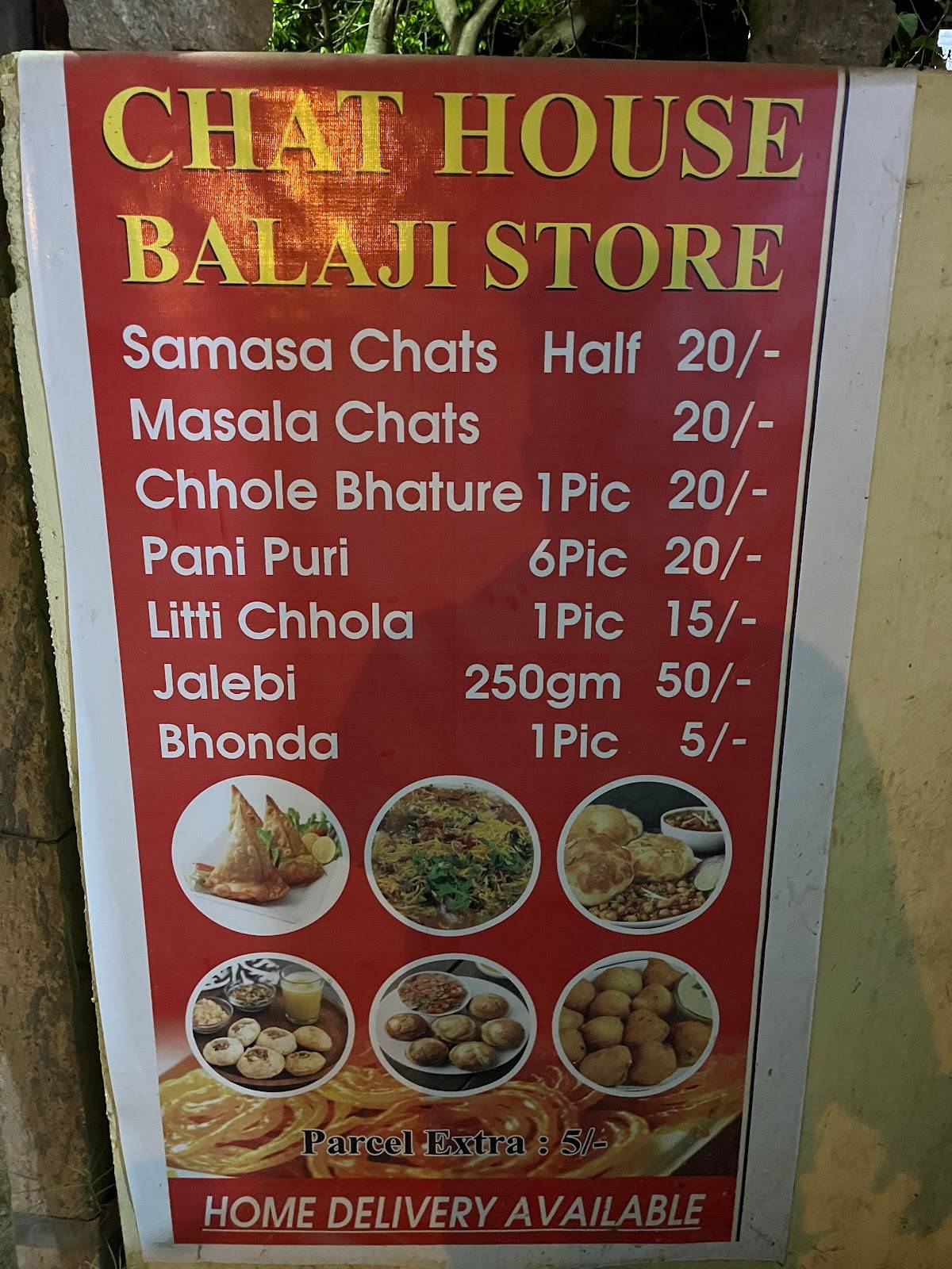 Menu at Balaji Chat House, Bengaluru