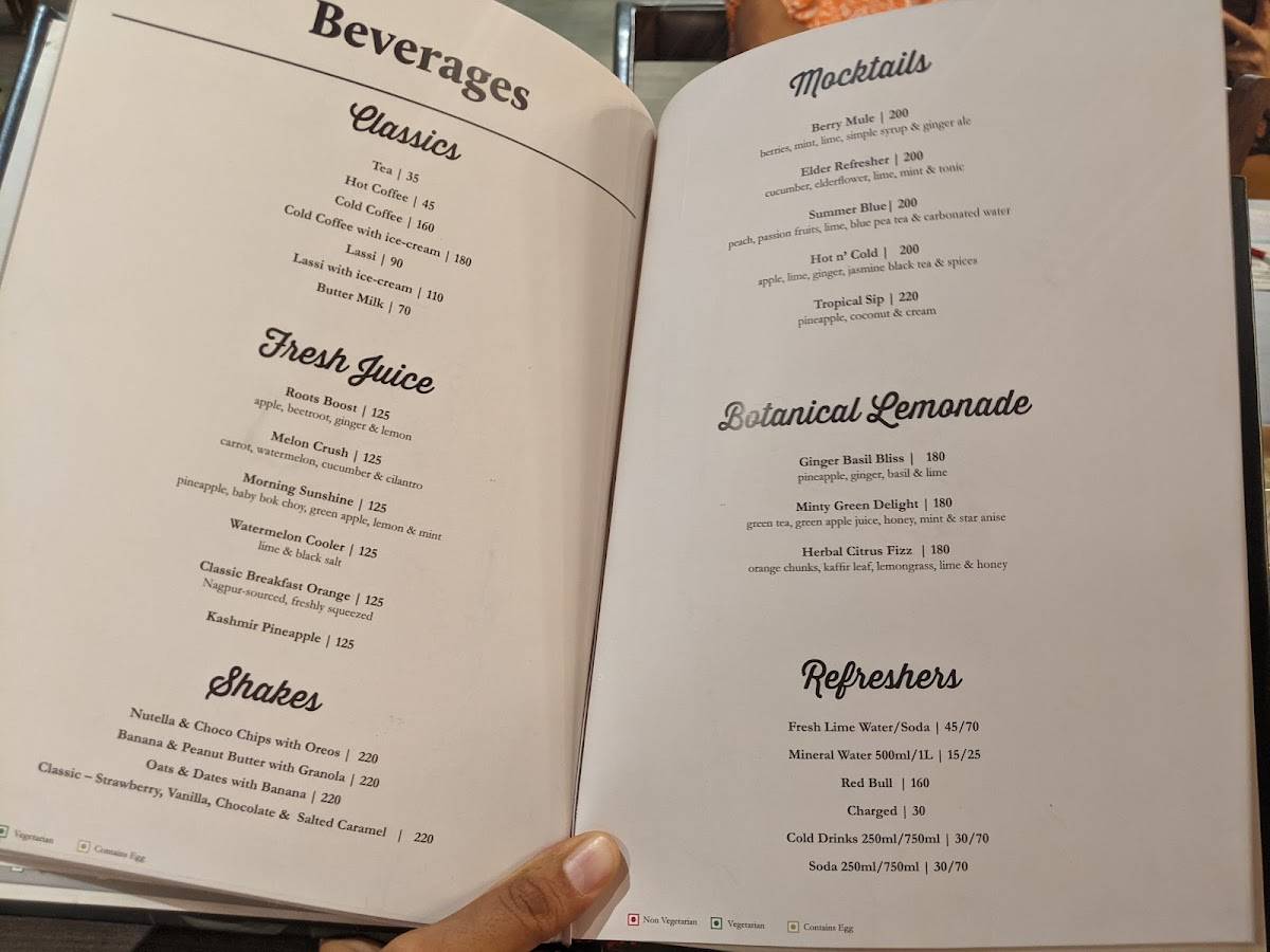 Menu at Naava, Balharshah
