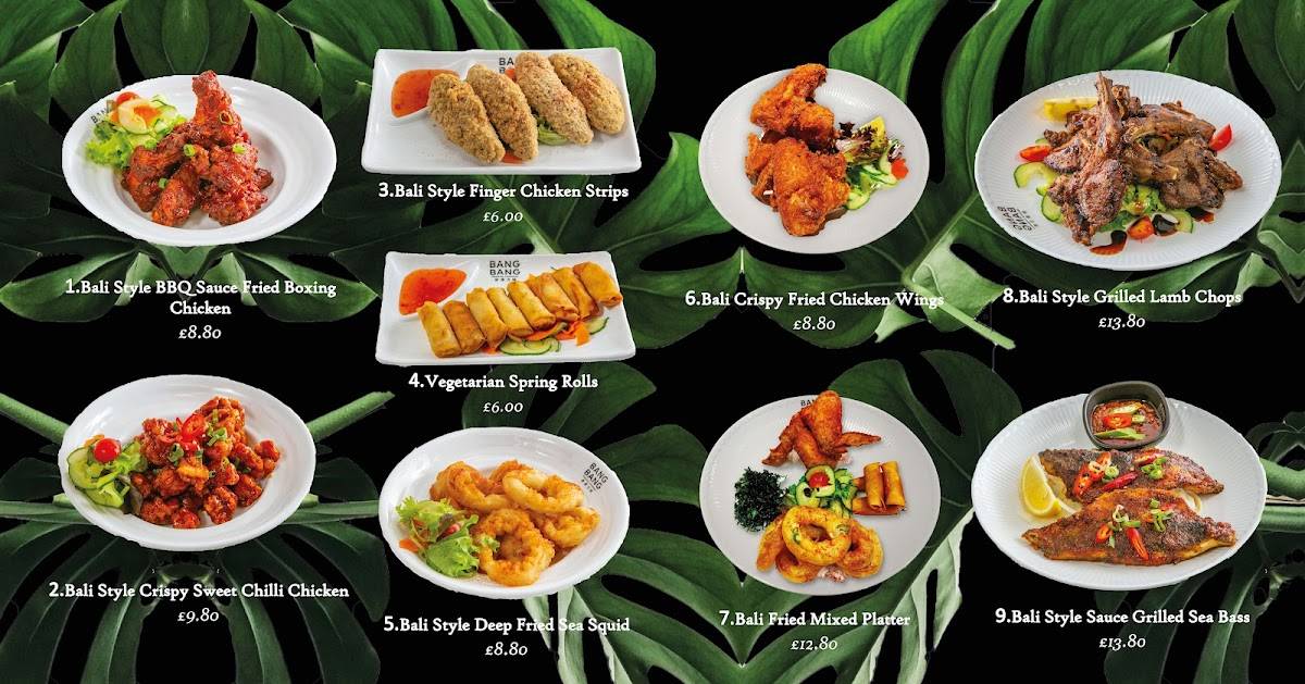 Menu at Bali Grill Bang Bang Oriental restaurant, London