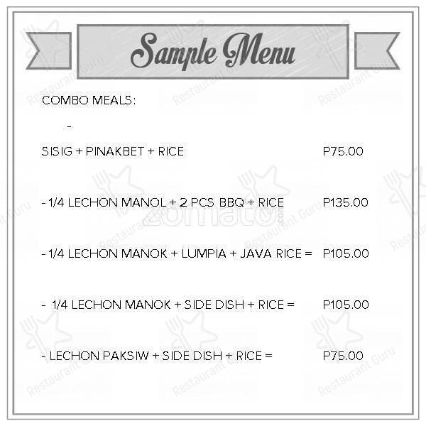 Menu at Baliwag Lechon Manok Liempo restaurant, Mandaluyong, 159 Rt ...