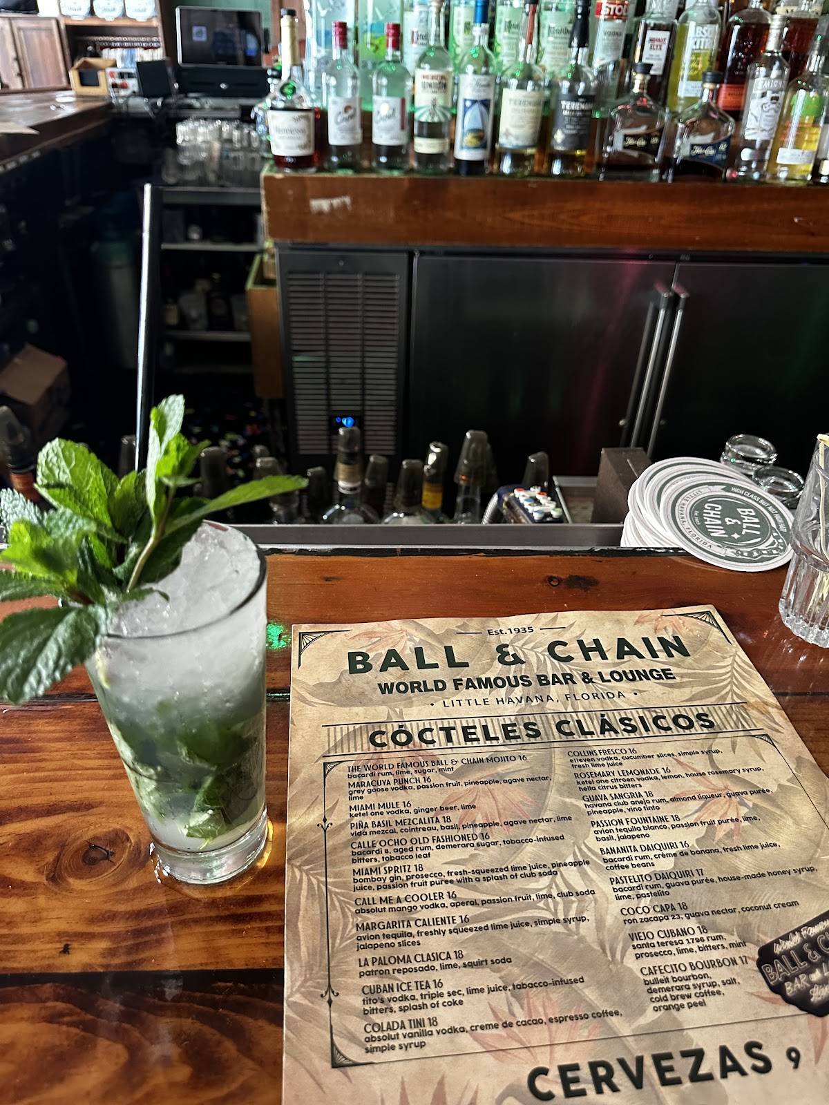 Menu at BALL & CHAIN pub & bar, Miami, SW 8th St