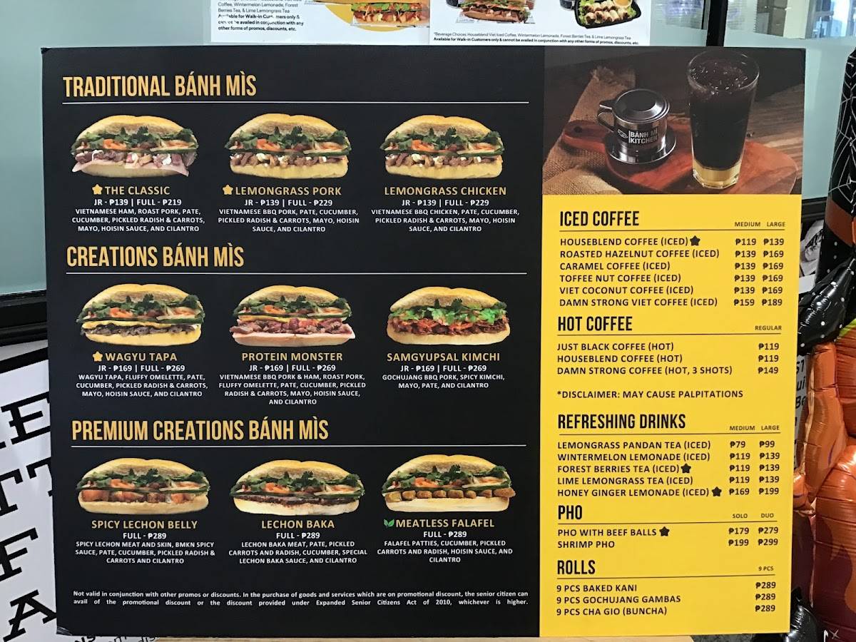 Menu at Bánh Mì Kitchen - SM City Bacolod, Bacolod