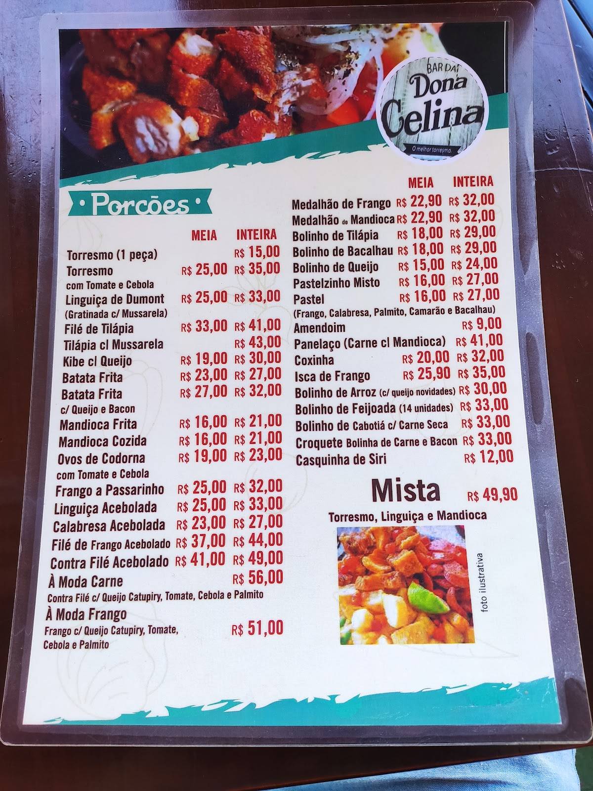Menu em Bar da Dona Celina, Ribeirão Preto