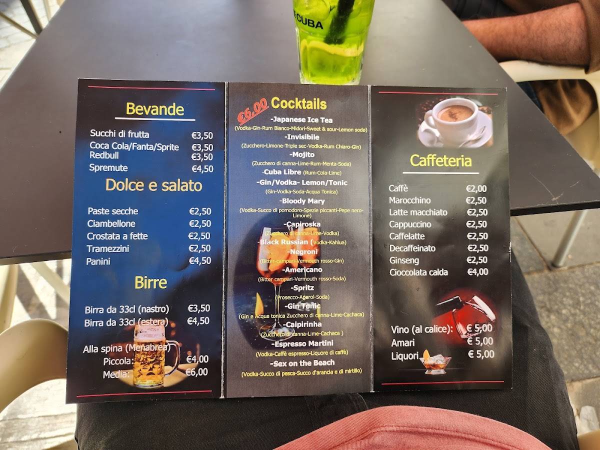 Menu da Bar Nino, Roma, Via di Ripetta