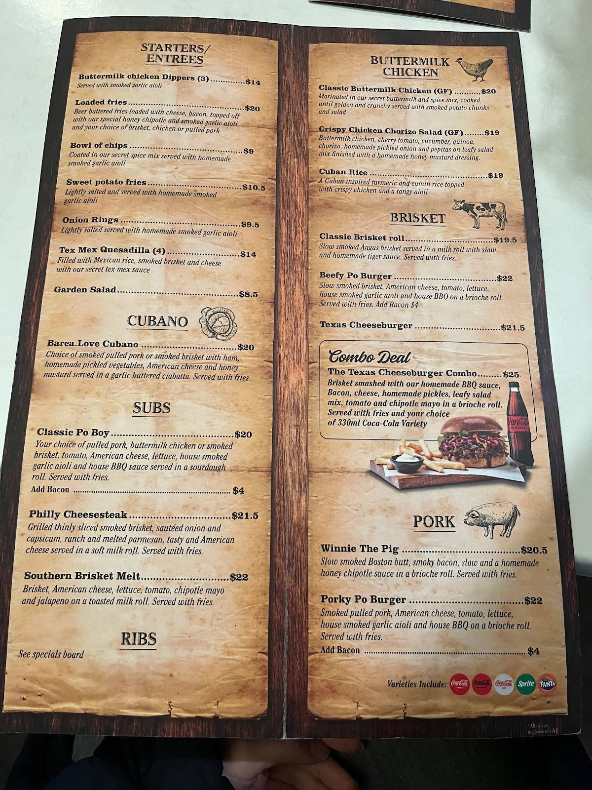 Menu at B Love - Diner BBQ & Burgers, Shepparton