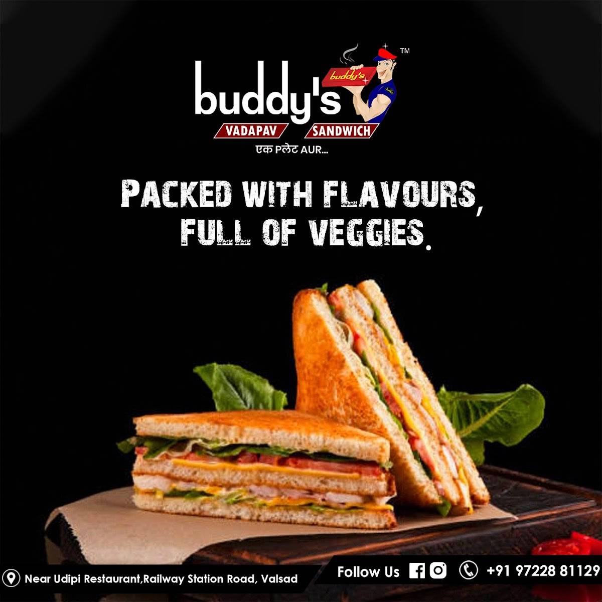 Menu at Buddy's vadapav & sandwich ( Valsad ), Valsad