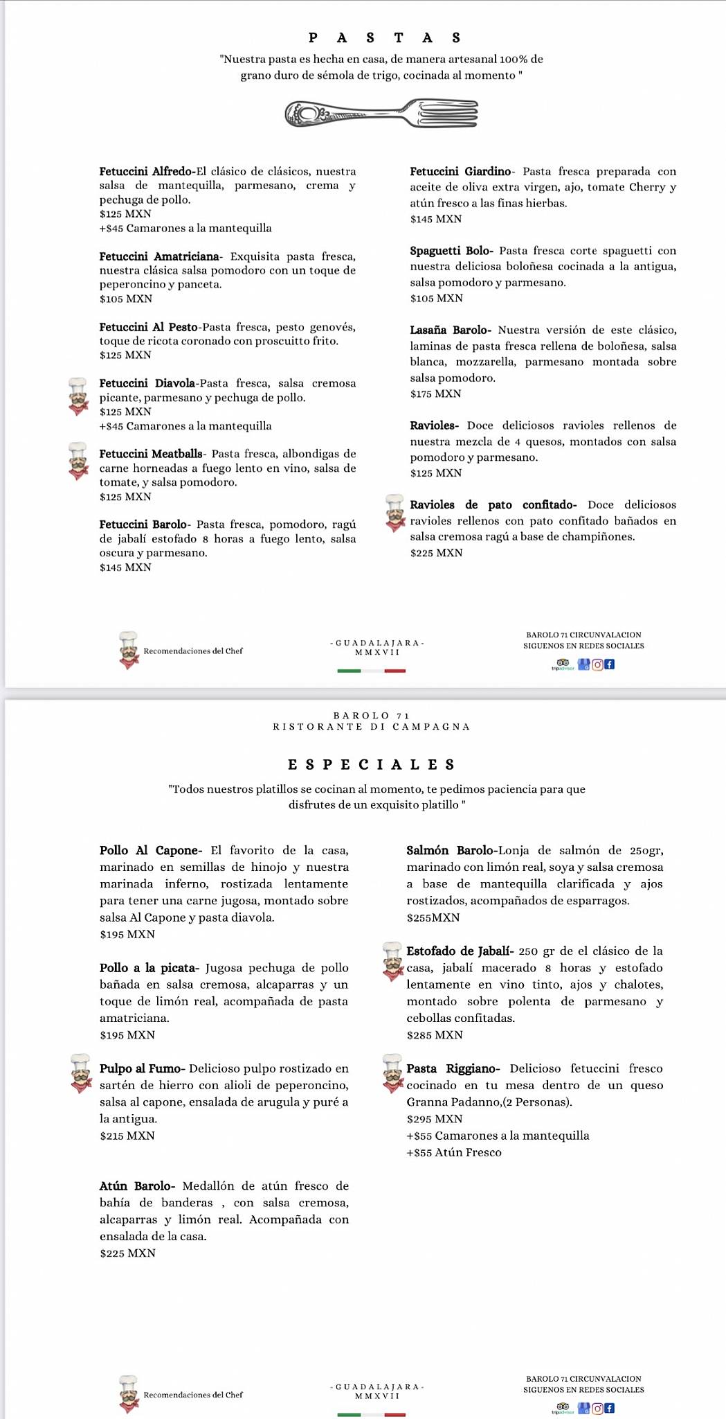 Carta de Barolo 71 Circunvalación, Guadalajara