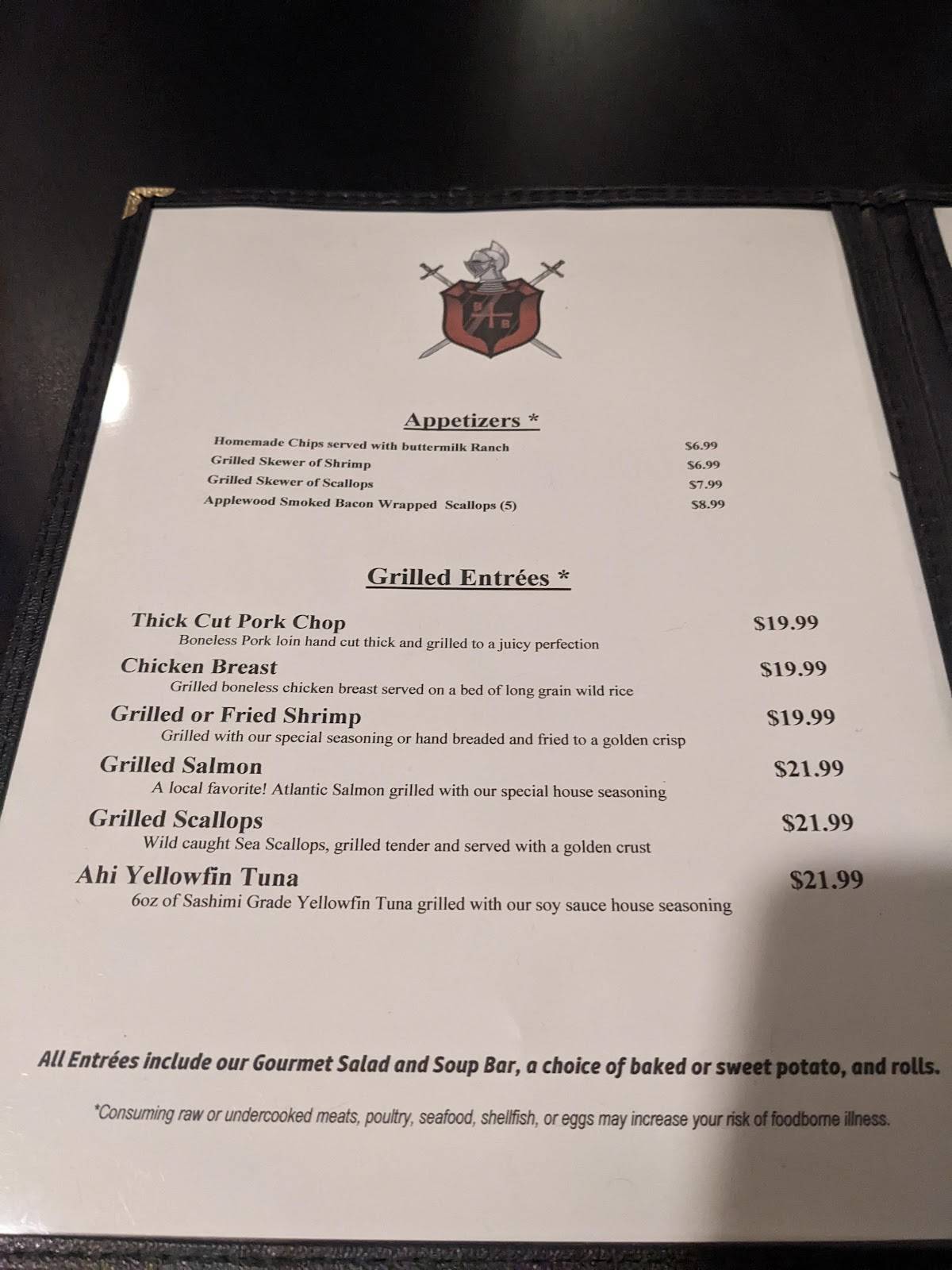 Menu at Baron & the Beef, Kinston, US-70