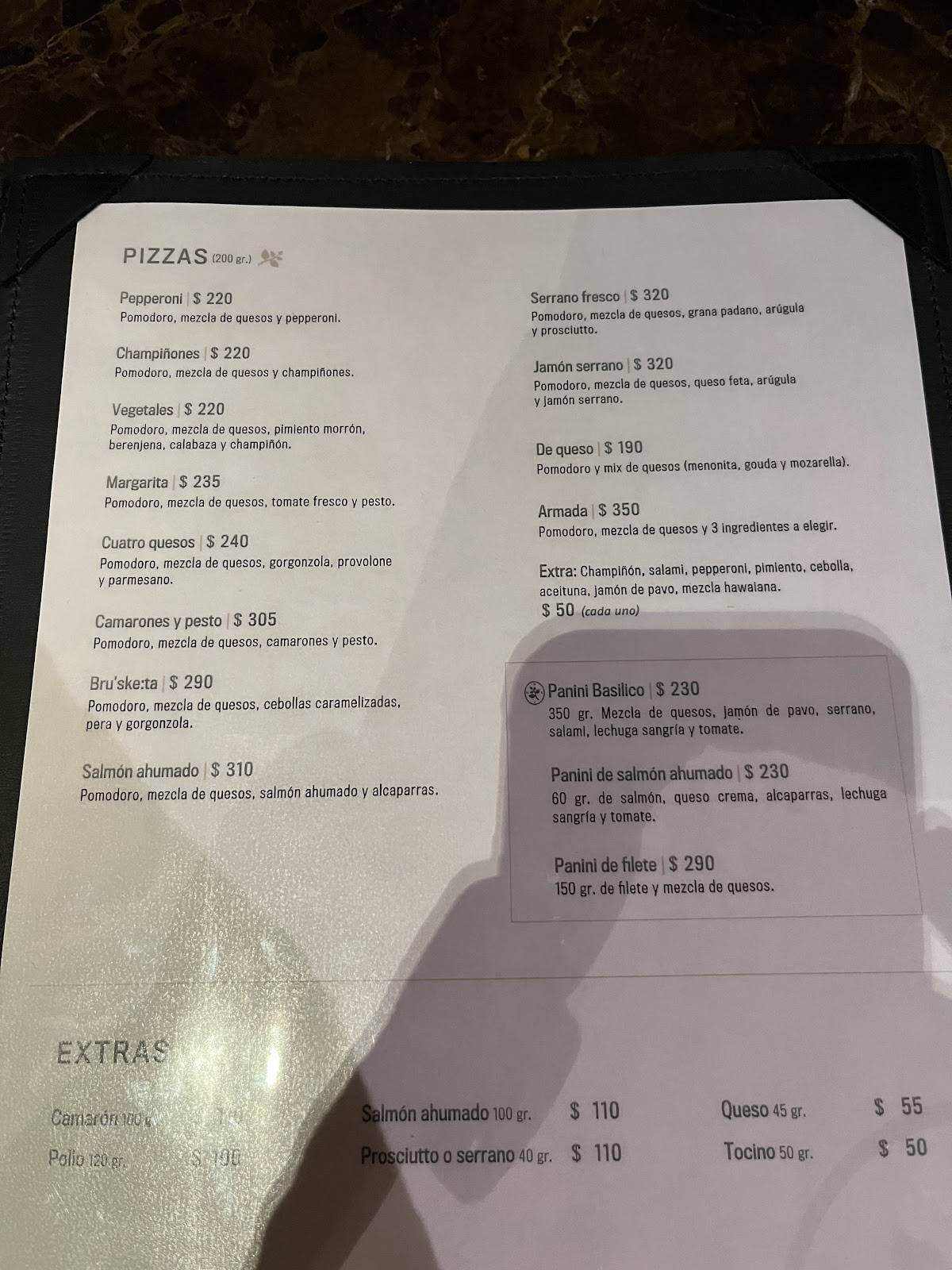 Carta del restaurante Basilico Herradura Tampico, Tampico, Miguel ...