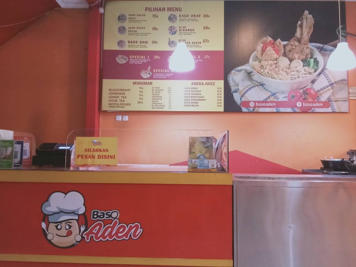 Menu at Baso Aden restaurant, Bandung, Jl. Terusan Kopo-Soreang No.362