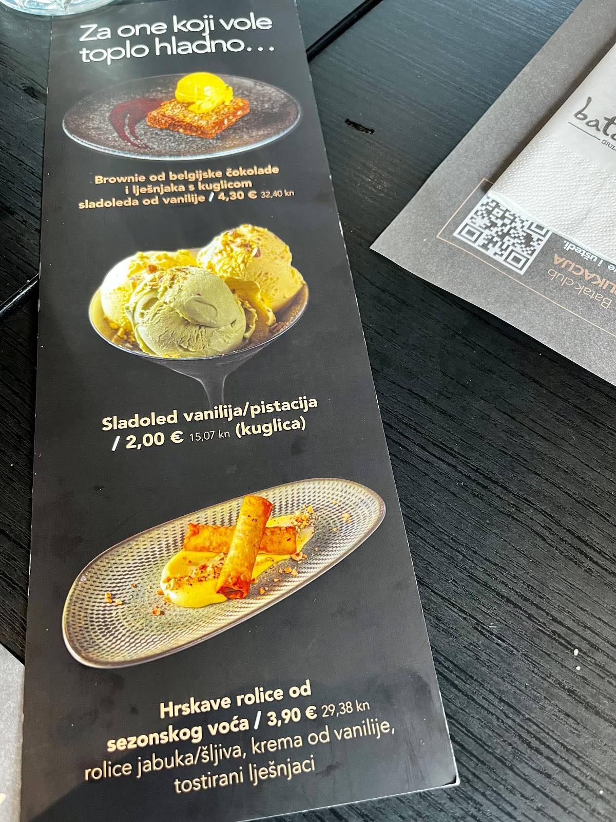 Menu at Batak Novi dvori Zaprešić restaurant, Zaprešić