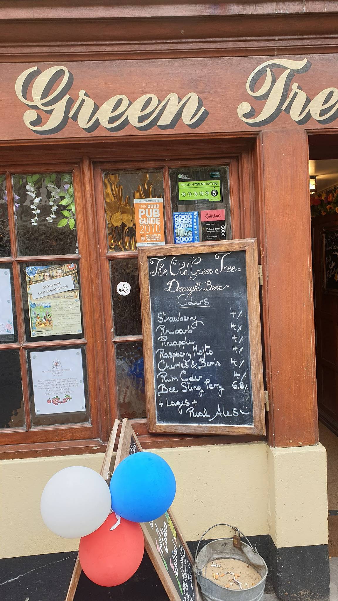 Menu at The Old Green Tree pub & bar, Bath