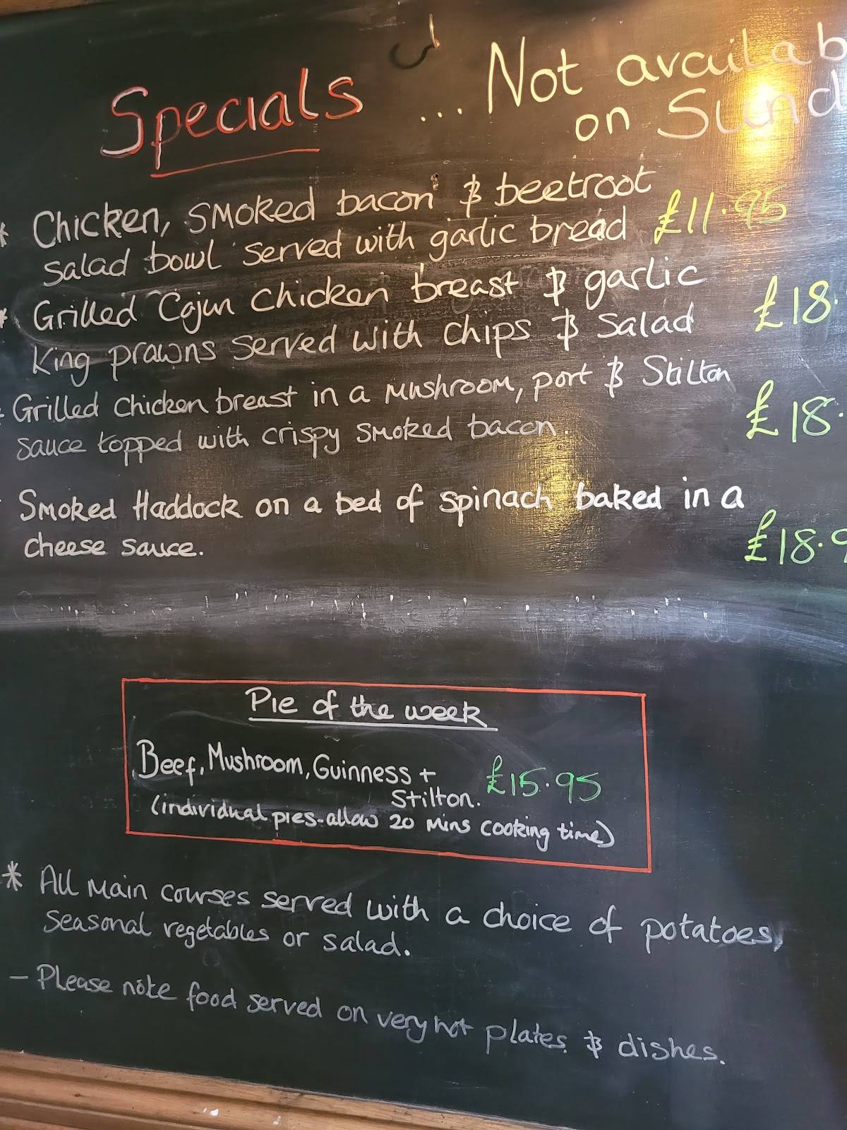 Menu at The Stag Inn pub & bar, Bath