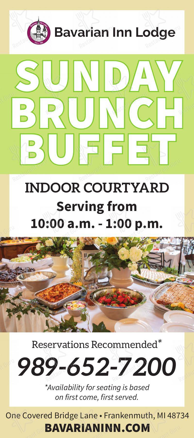 Menu at Bavarian Inn Restaurant, Frankenmuth, 713 S Main St