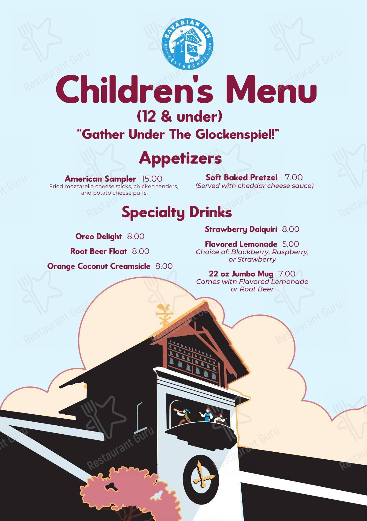 Menu at Bavarian Inn Restaurant, Frankenmuth, 713 S Main St