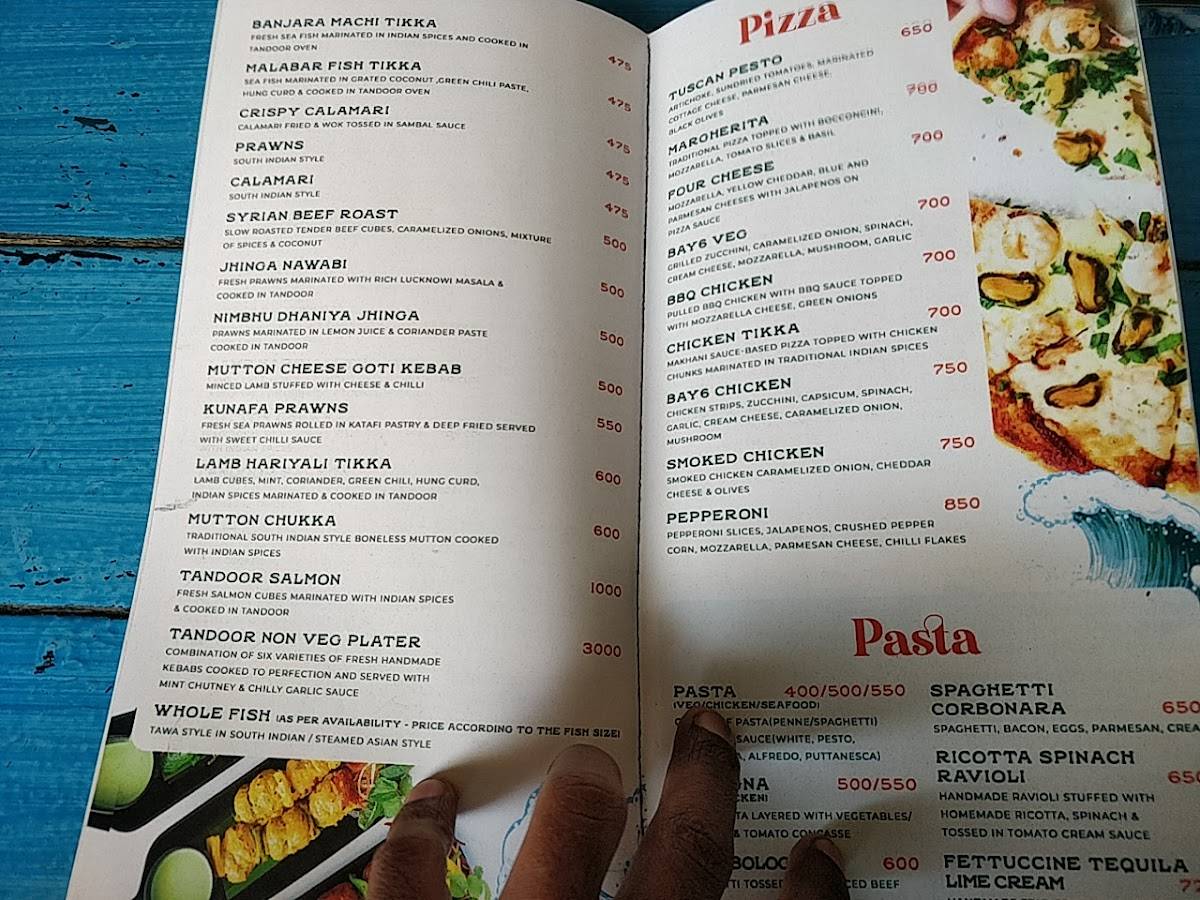 Menu at Bay 6, Chennai