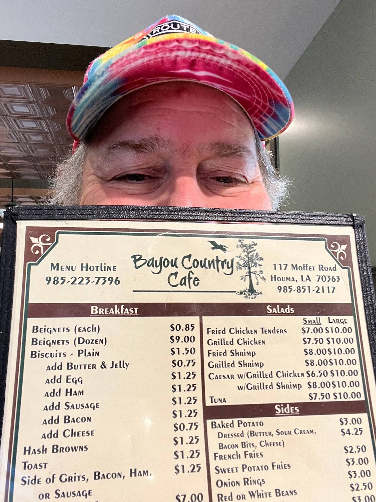 Menu at Bayou Country Cafe, Houma