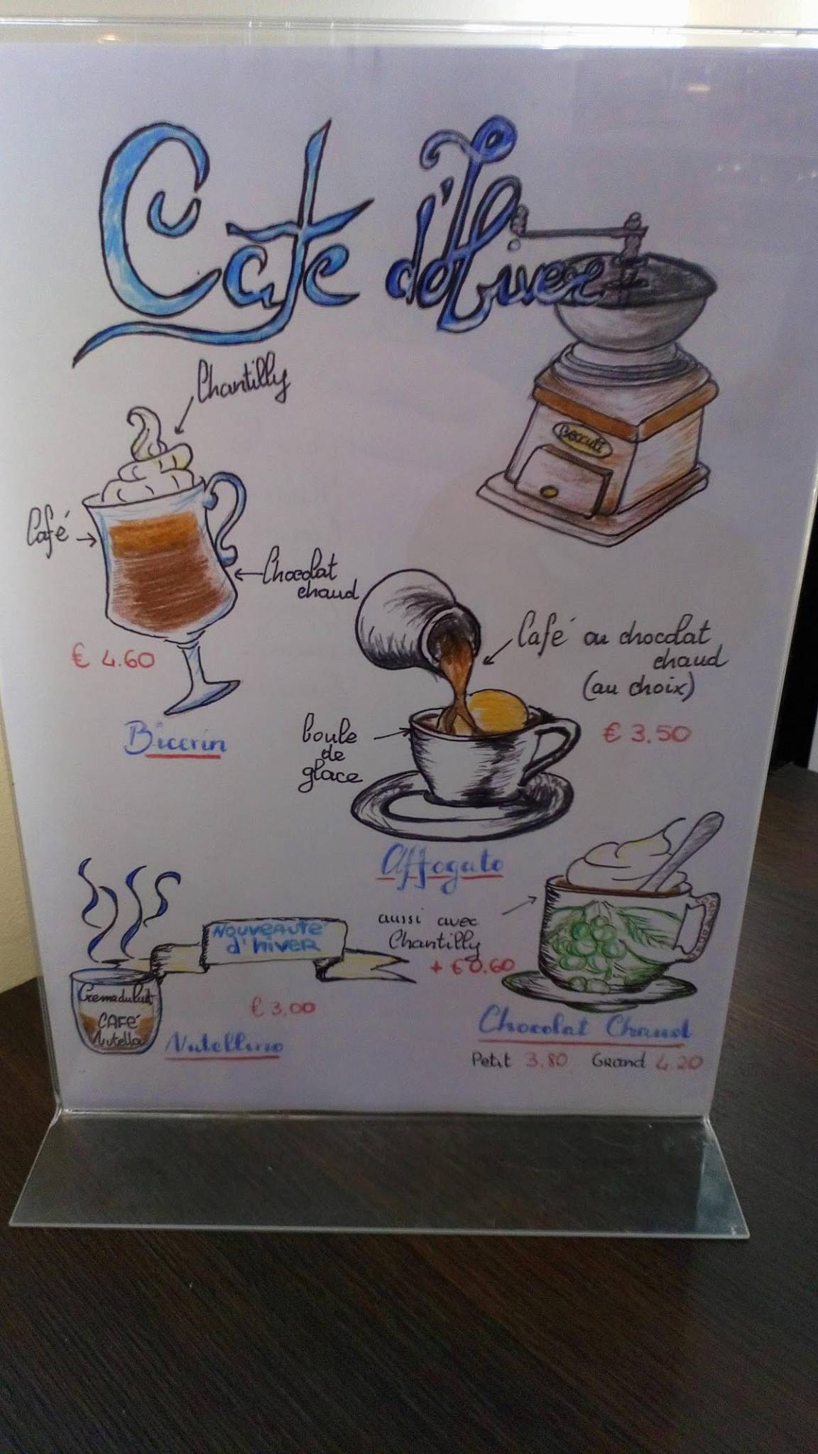 Menu at Costadoro Social Coffee Paris restaurant, Paris