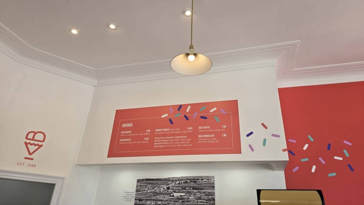 Menu at Beechworth Ice Creamery restaurant, Beechworth