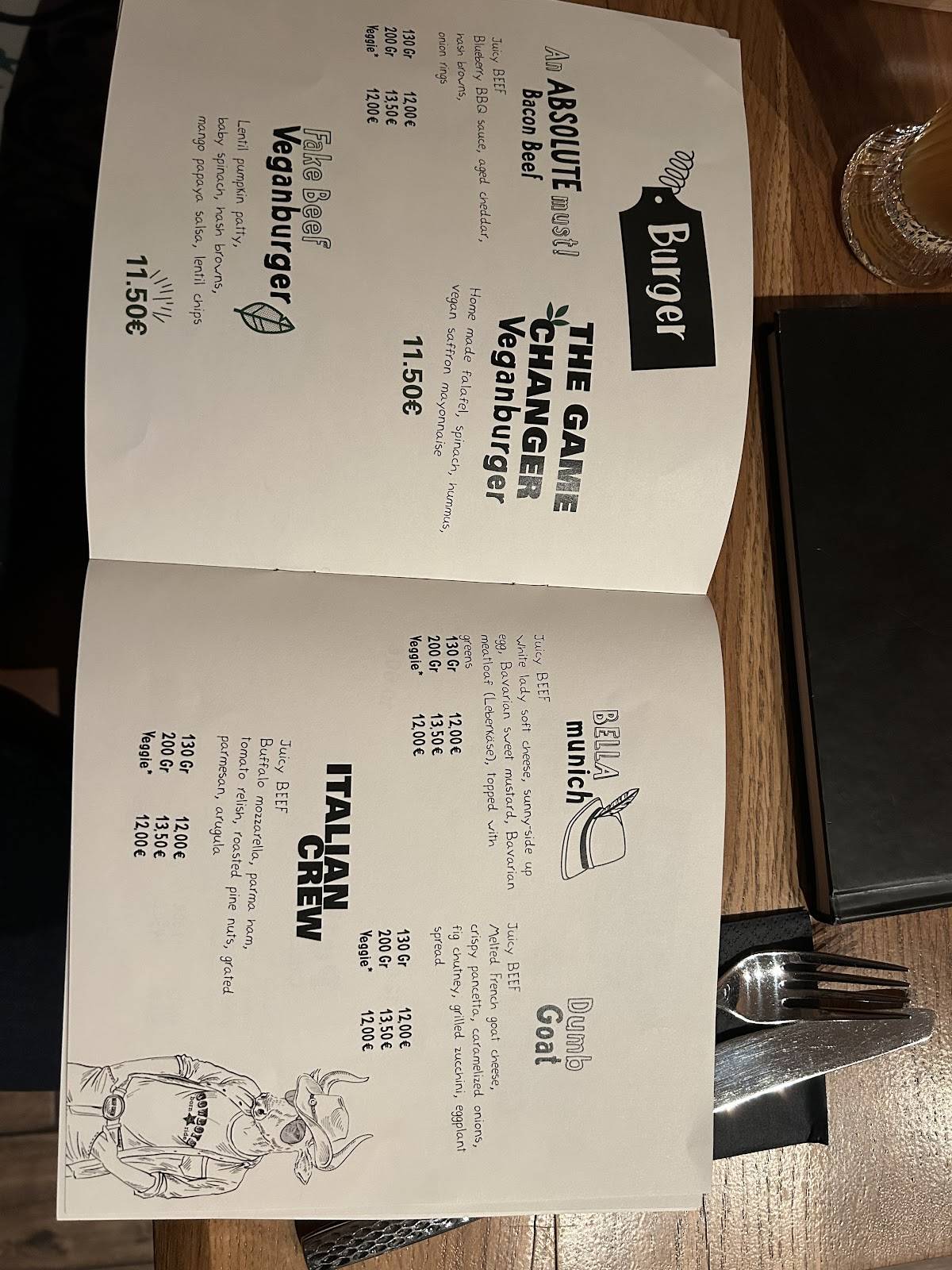 Speisekarte von Beef Crew steakhaus, München, Rosenheimer Str. 2