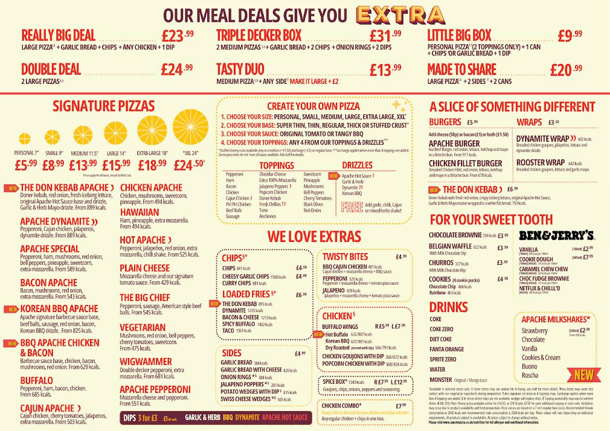 Menu at Apache Pizza Whiteabbey pizzeria, Whiteabbey