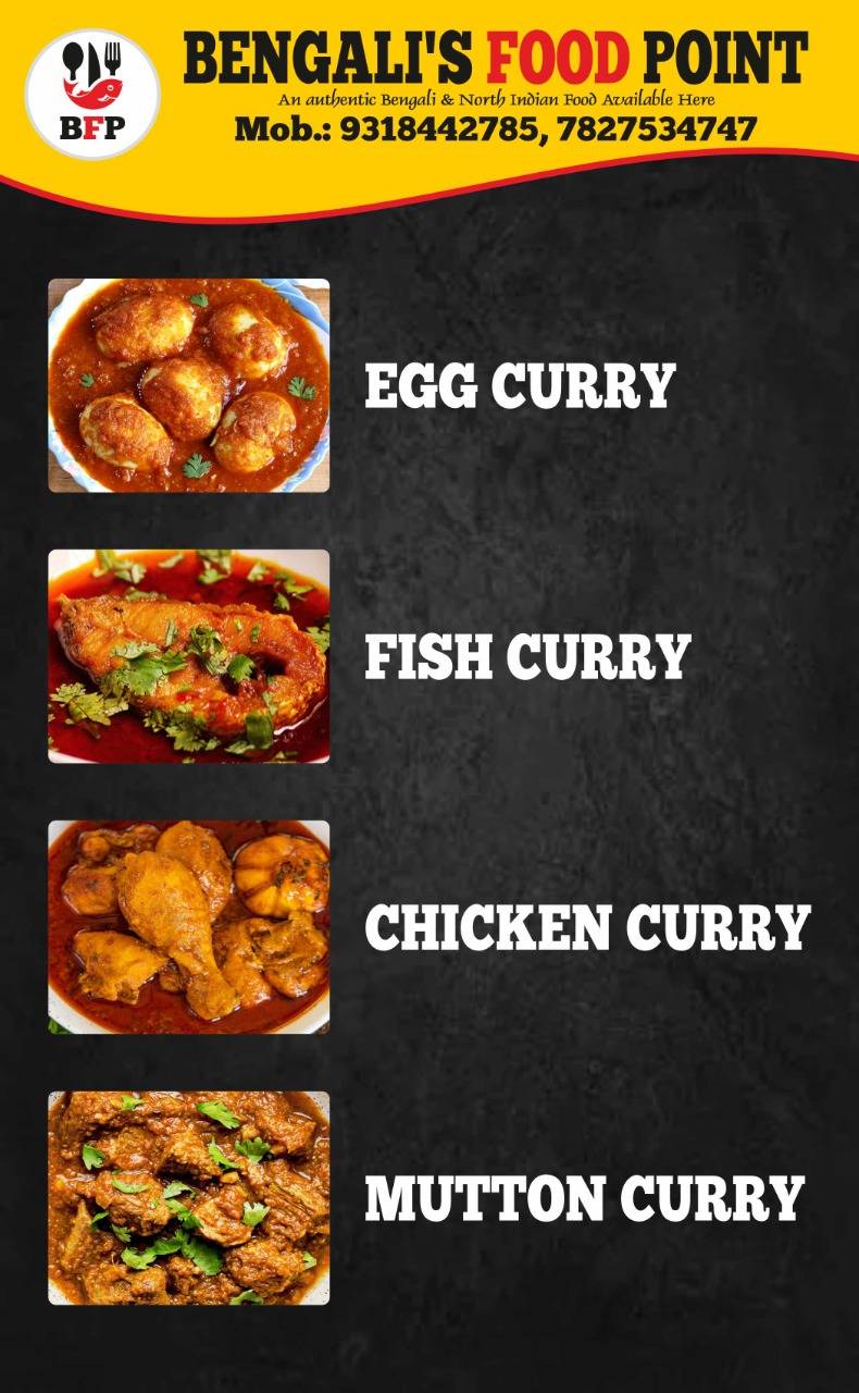 Menu at Bengali’s Food Point, New Delhi