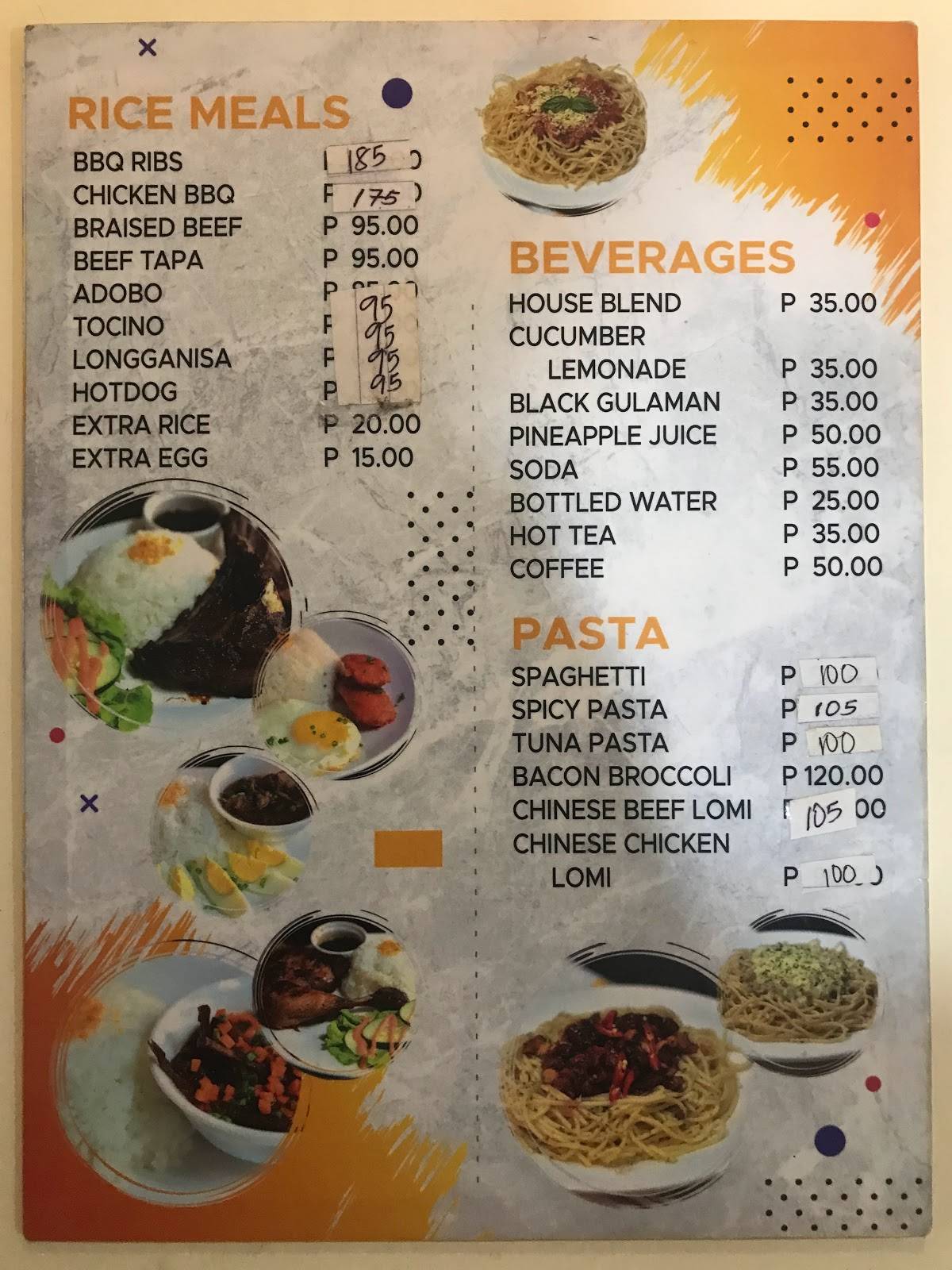 Menu at Ben's Halo Halo restaurant, Naic