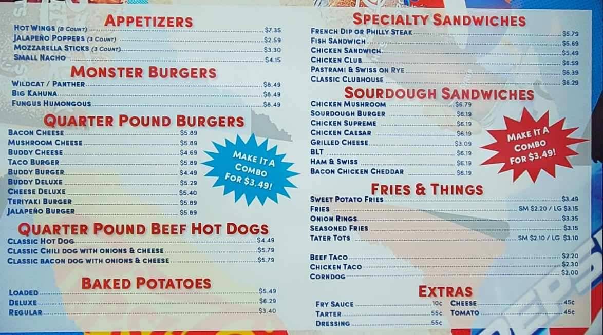 Menu at Bernie's burgers & suds restaurant, Wenatchee