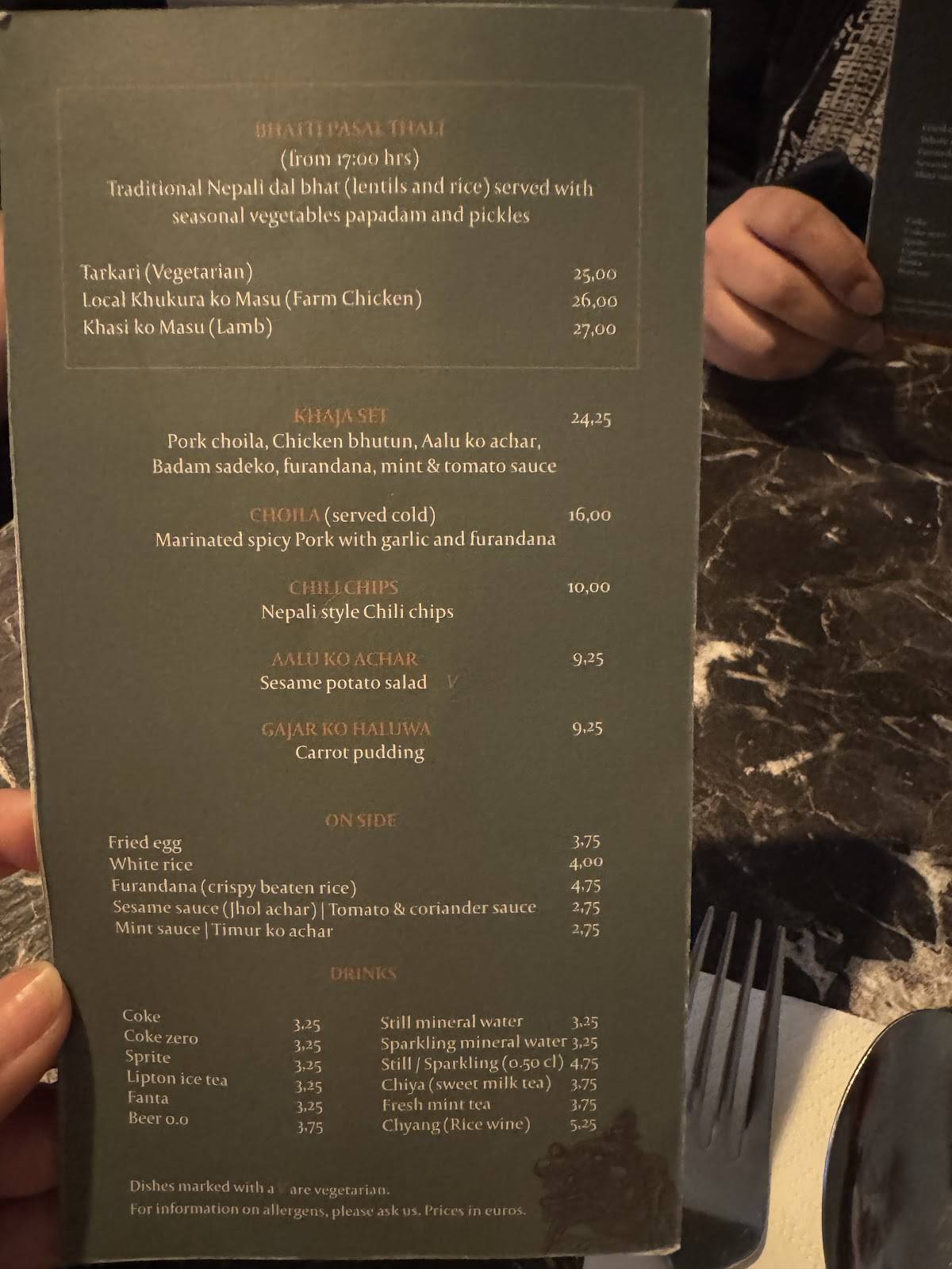Menu at Bhatti Pasal Voetboog - Authentic Nepalese Food restaurant ...