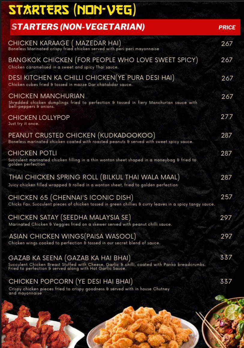 Menu at Chalu - Aapna Desi Chinese, Bhopal