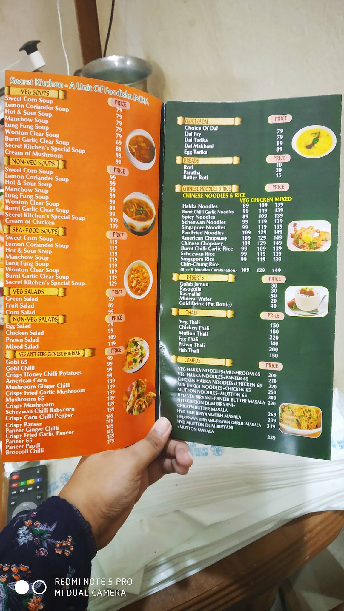 Menu at Secret Kitchen -Serving the Savouriest Viands, Bhubaneswar