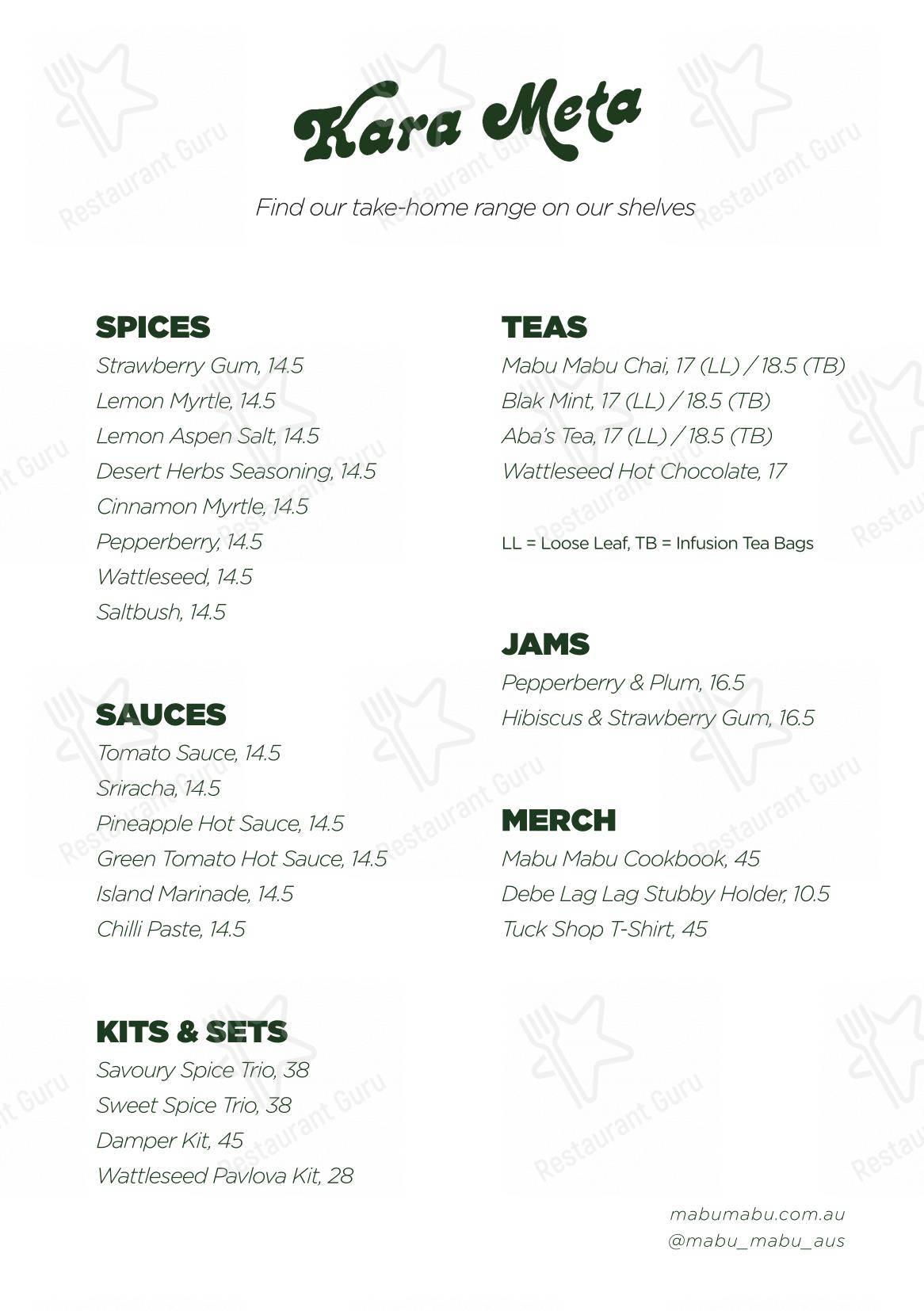 Menu at Big Esso by Mabu Mabu restaurant, Melbourne