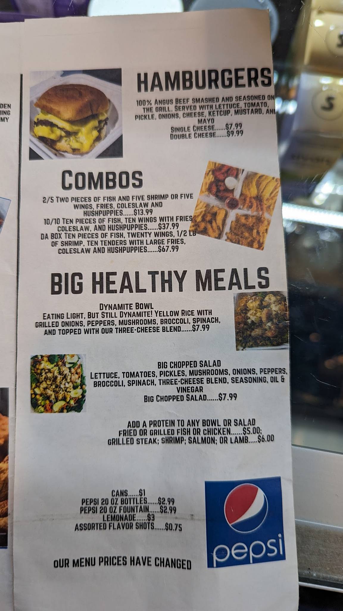 Menu at Big Fish and Chicken restaurant, Marietta