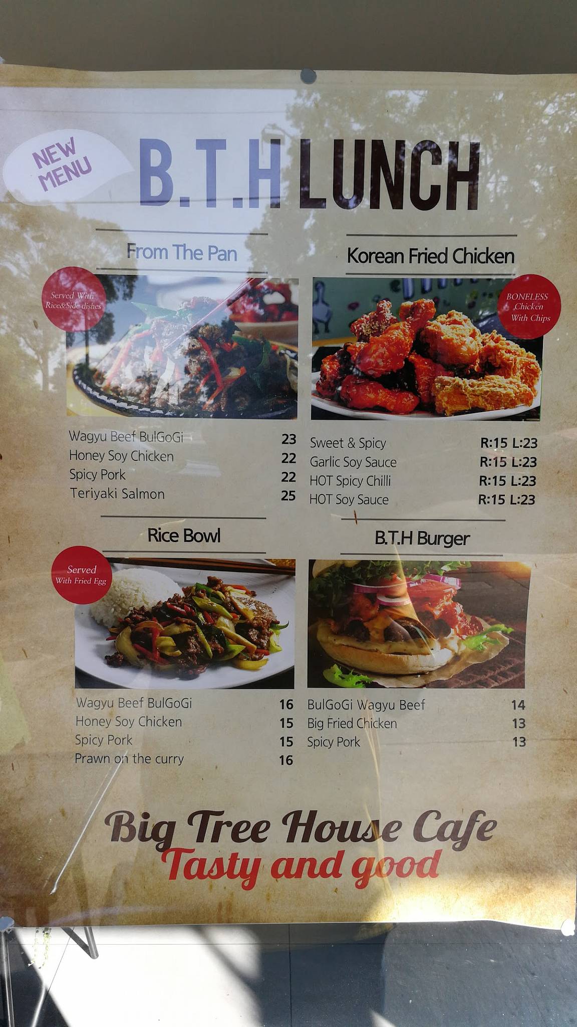 Menu at Big Tree House Cafe, Saint Marys