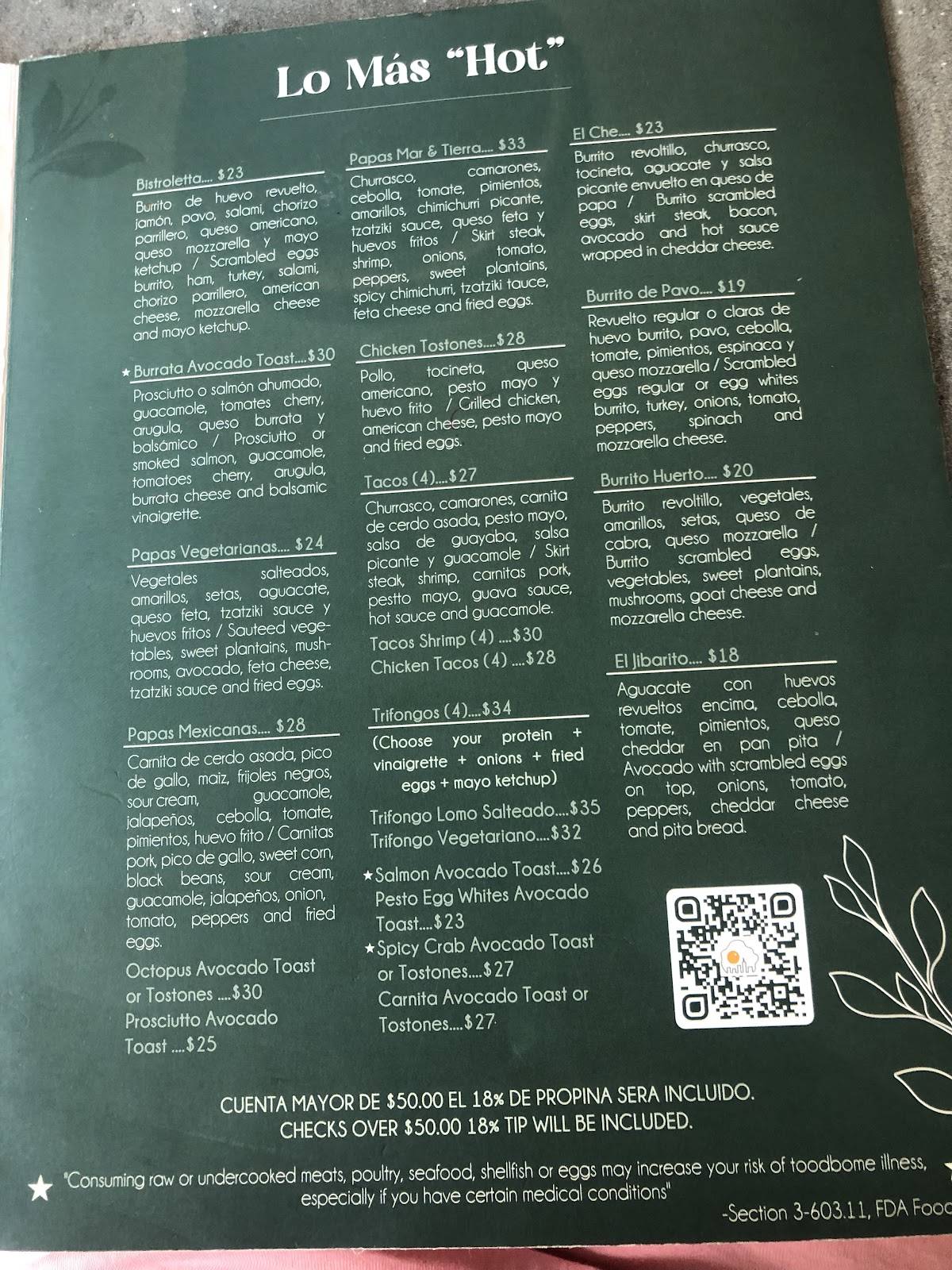 Menu at Bistro Café restaurant, Coral Gables