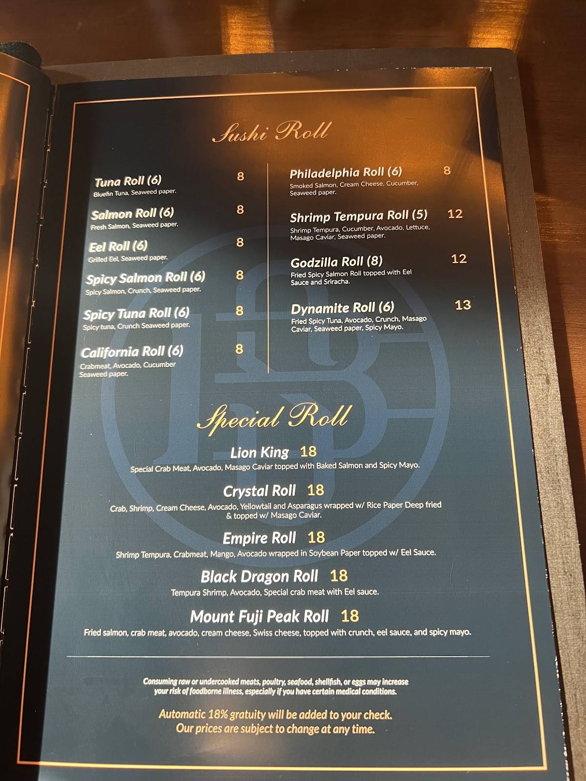 Menu at Blue Sunday Bar & Grill, Linden