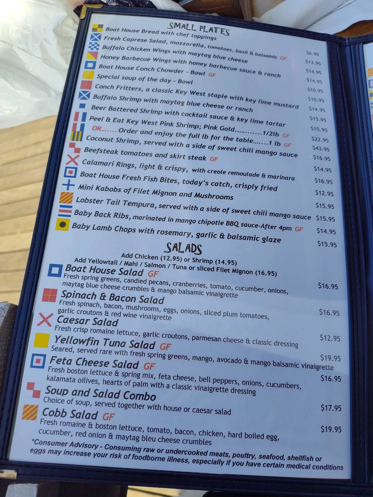 Menu at Boat House Bar & Grill, Key West, 220 Margaret Street