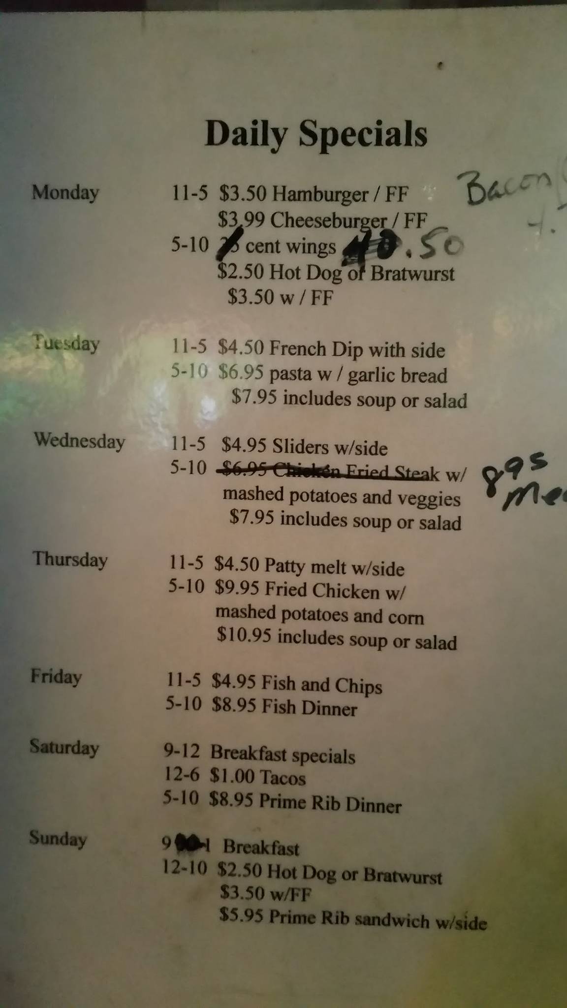 Menu at Bobby D's Restaurant & Lounge, Phoenix