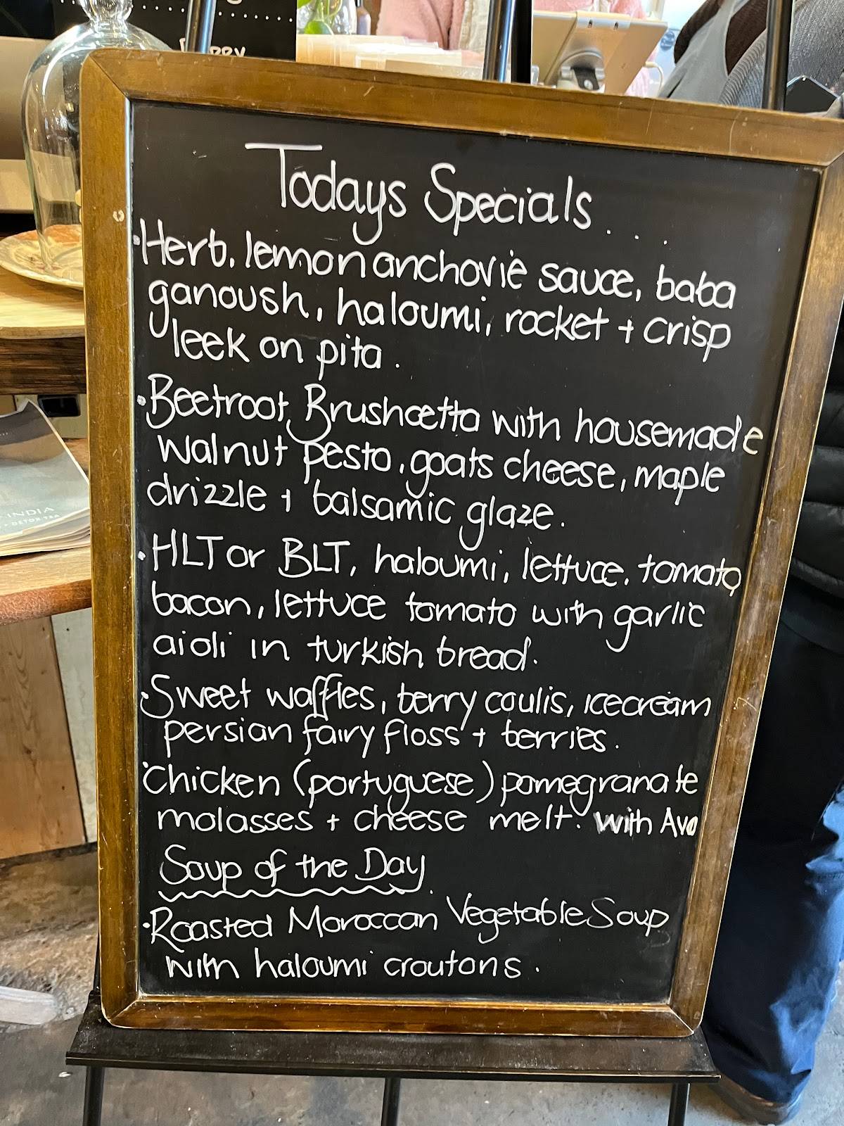 Menu at Boho At The Beach cafe, Kingston Beach