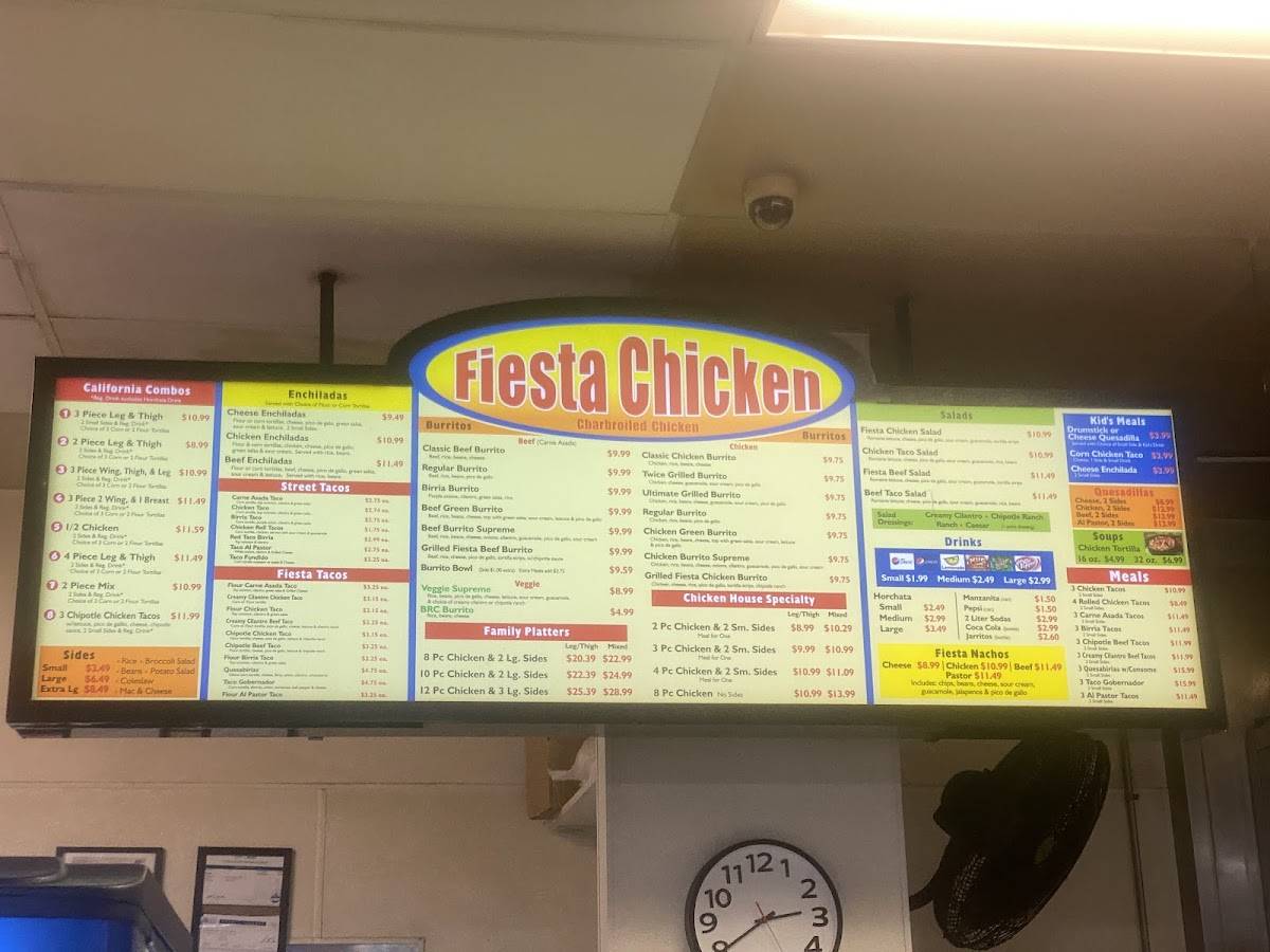 Menu at Fiesta Chicken restaurant, Boise, W Ustick Rd