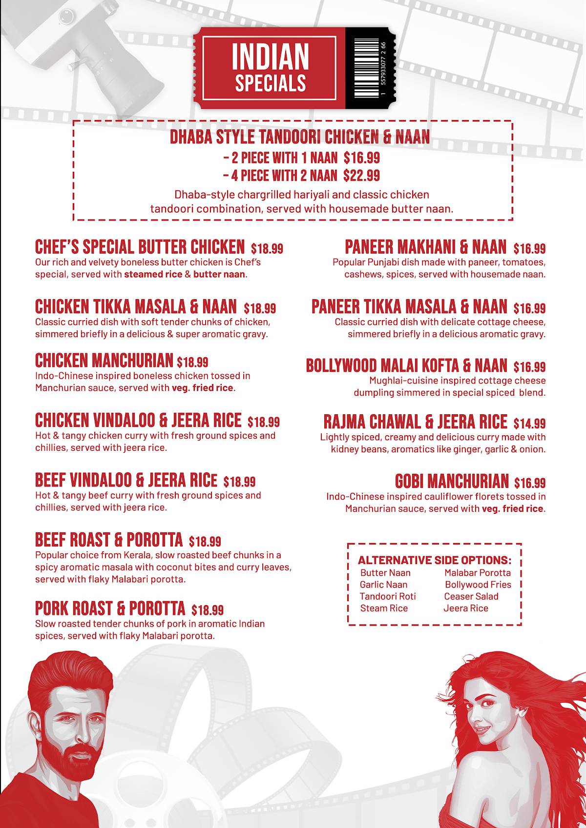 Menu at Bollywood Bar & Lounge, Bedford
