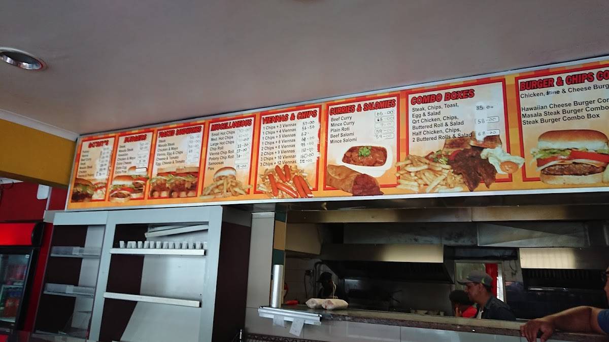 Menu at Bona Fast Food, Cape Town