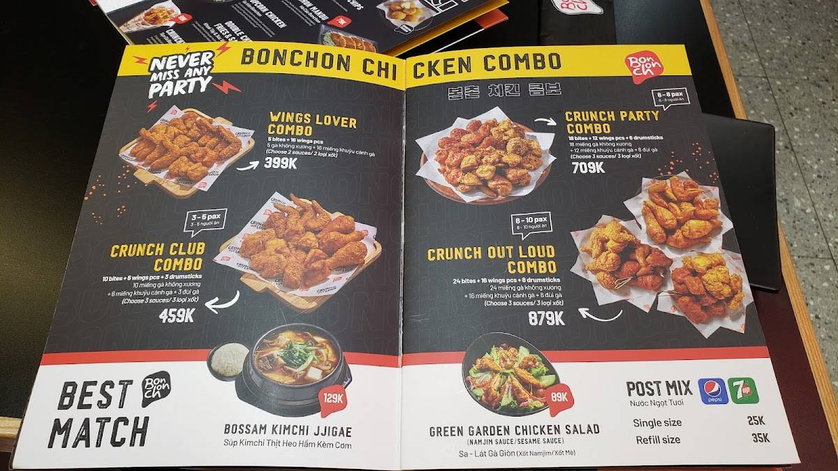 Carta del restaurante Bonchon Vietnam - Vạn Hạnh Mall, Ciudad Ho Chi ...