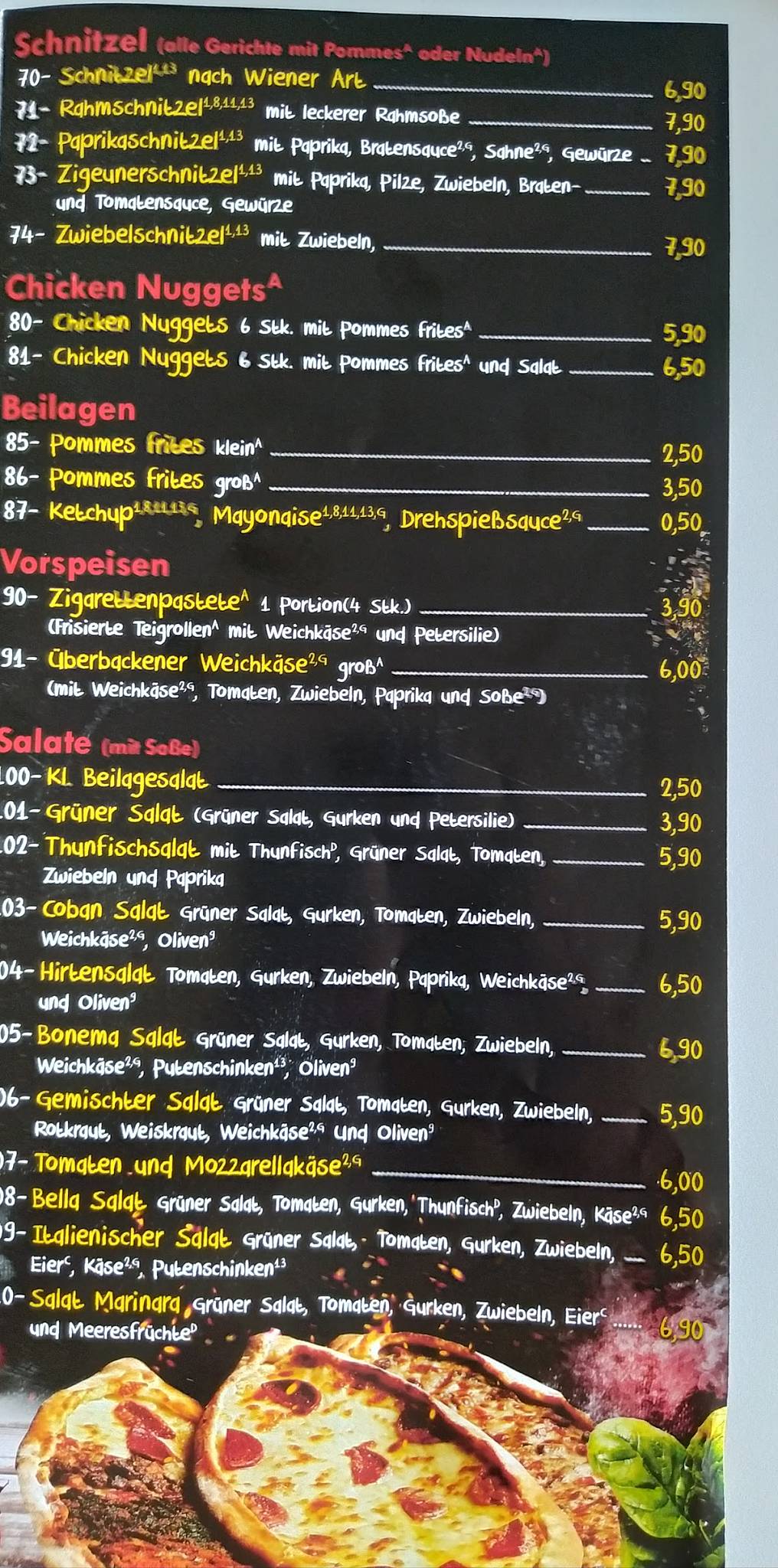 Speisekarte von Bonema - Pizza und Döner Grill, Zweibrücken